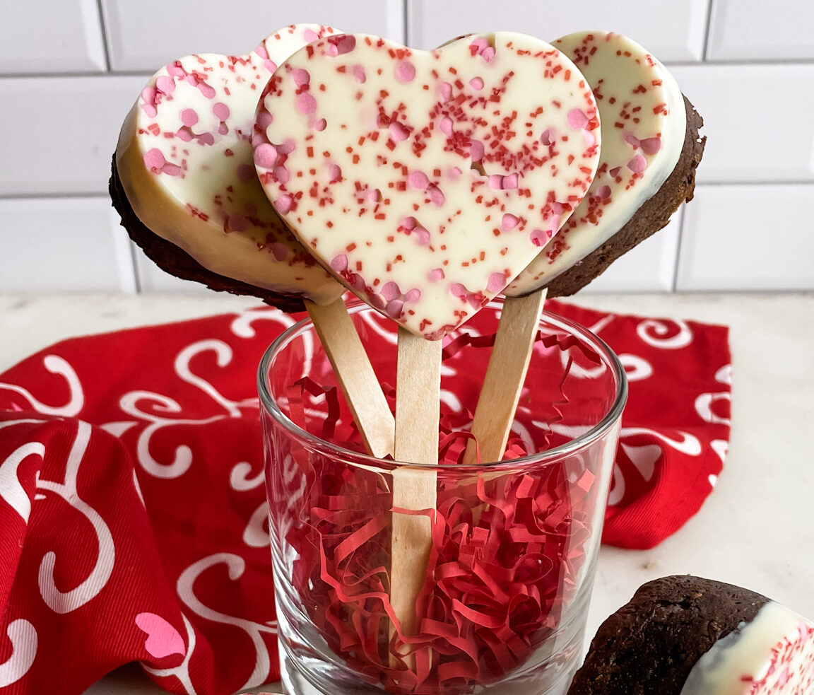 Easy Protein-Packed Heart Brownie Pops for Valentine's Day - Healthy Holme